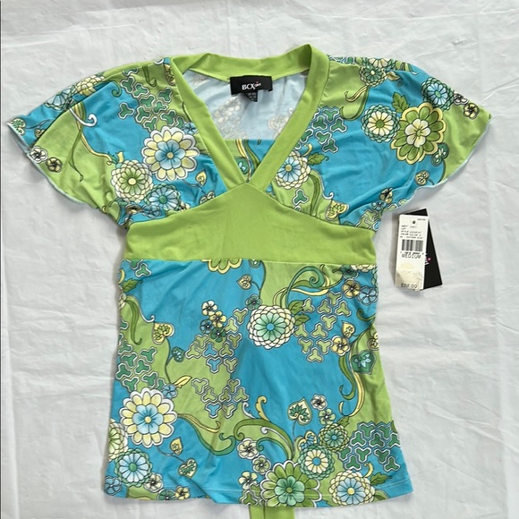 BCX | Shirts & Tops | Bcx Kids Blue And Green Floral Top | Poshmark